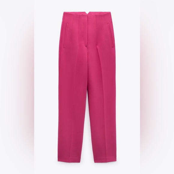 Zara | Pants & Jumpsuits | New Zara Highwaisted Pants Fuchsia Pink ...